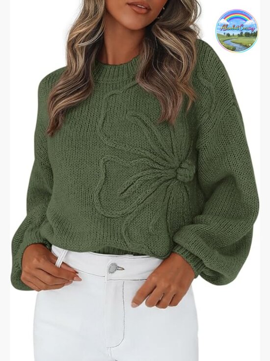 Sweaters | Long Sleeve Crew Neck Floral Knit Pullover Sweater | Poshmark